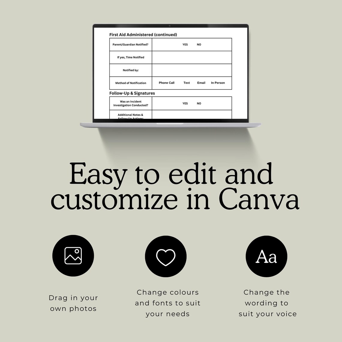 Editable Student Injury Report Form Canva Template | Customizable ...