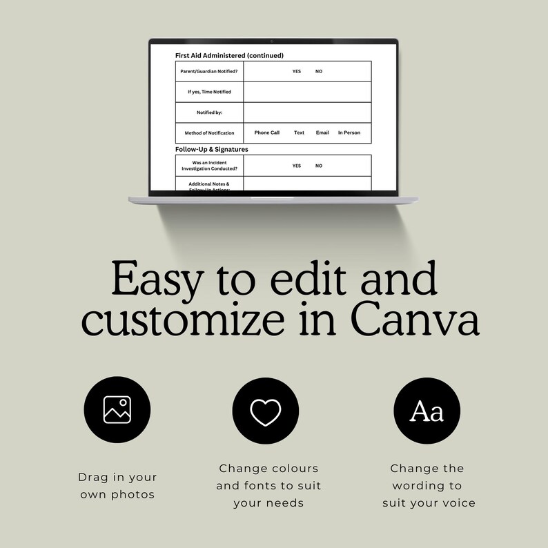 Editable Student Injury Report Form Canva Template | Customizable ...