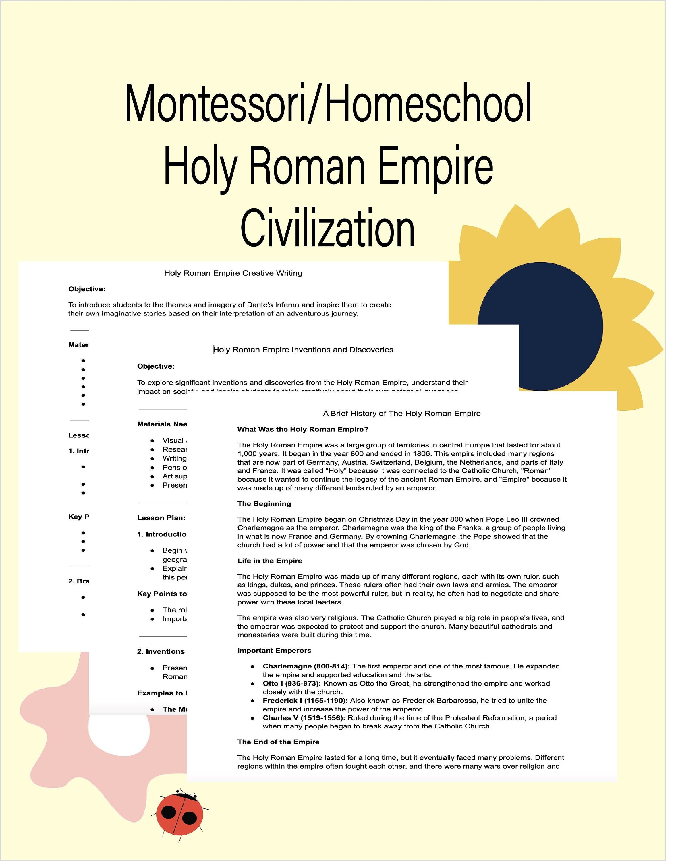 Montessori/homeschool Holy Roman Empire Medieval Civilization Lessons ...