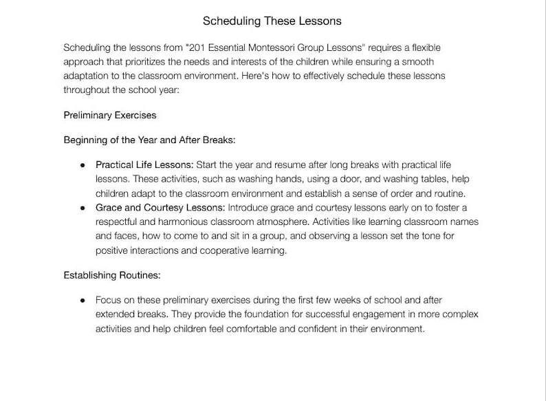 201 Essential Montessori Early Childhood/primary Group Lessons - Etsy ...