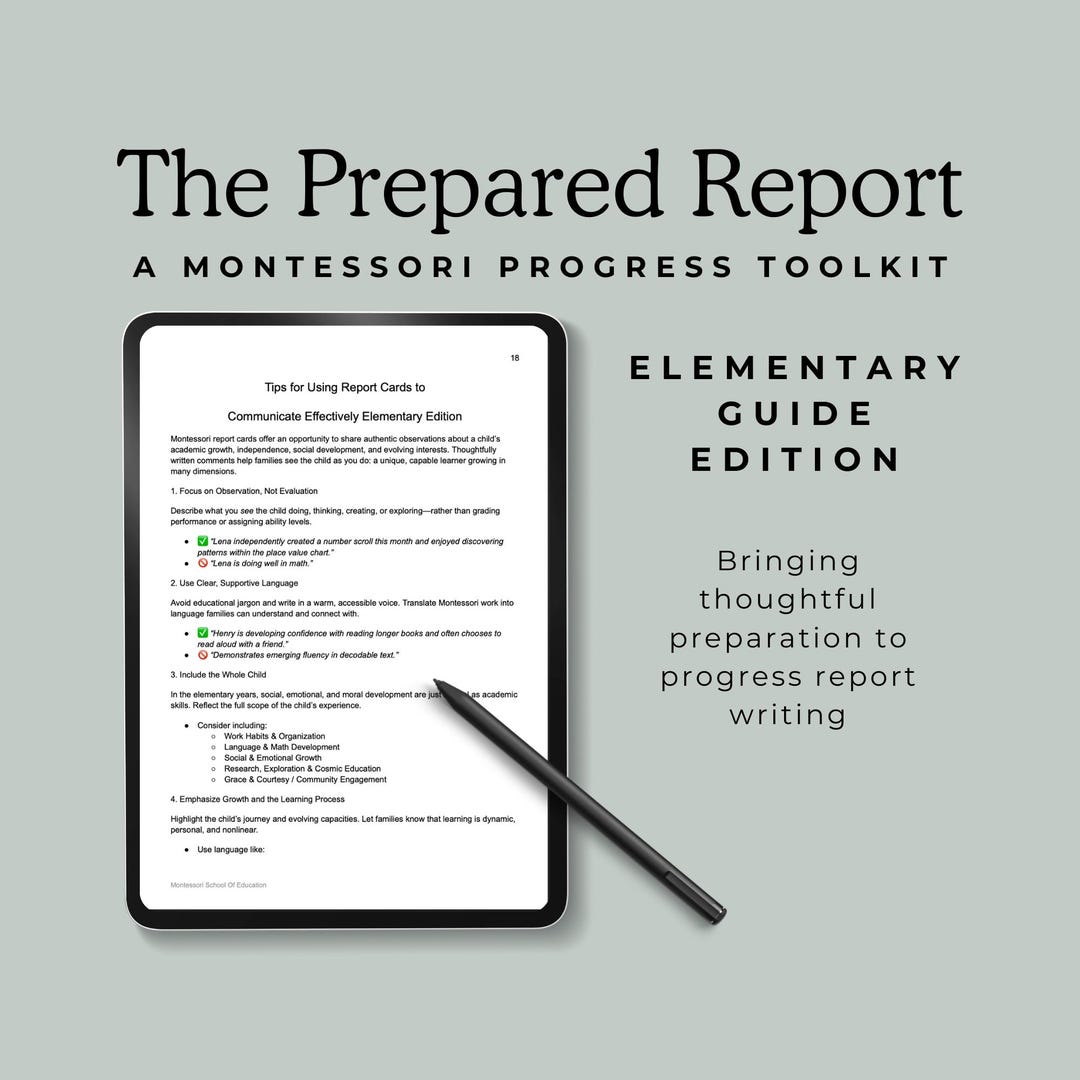 Montessori Elementary Progress Report Toolkit (PDF) - Etsy