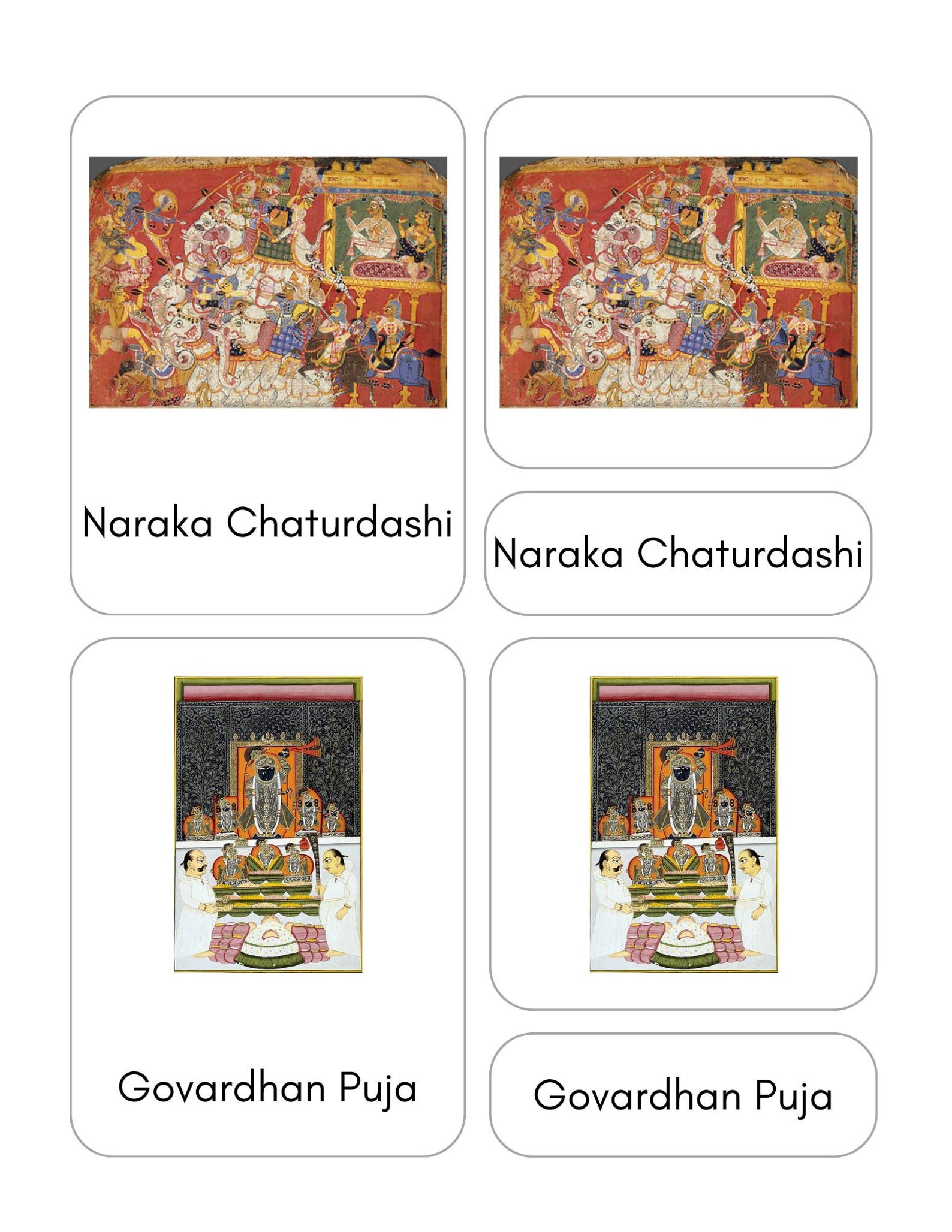 Montessori Diwali Nomenclature Cards | Cultural Vocabulary Lesson for ...