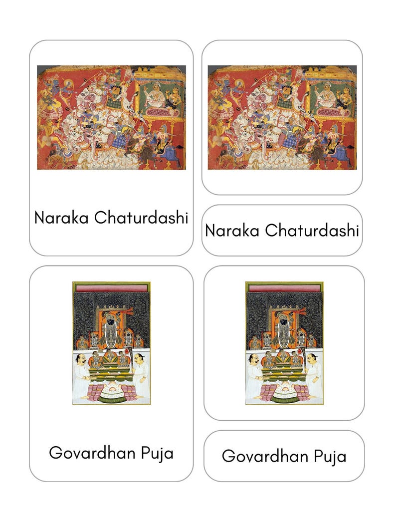 Montessori Diwali Nomenclature Cards: Festival of Lights Vocabulary ...