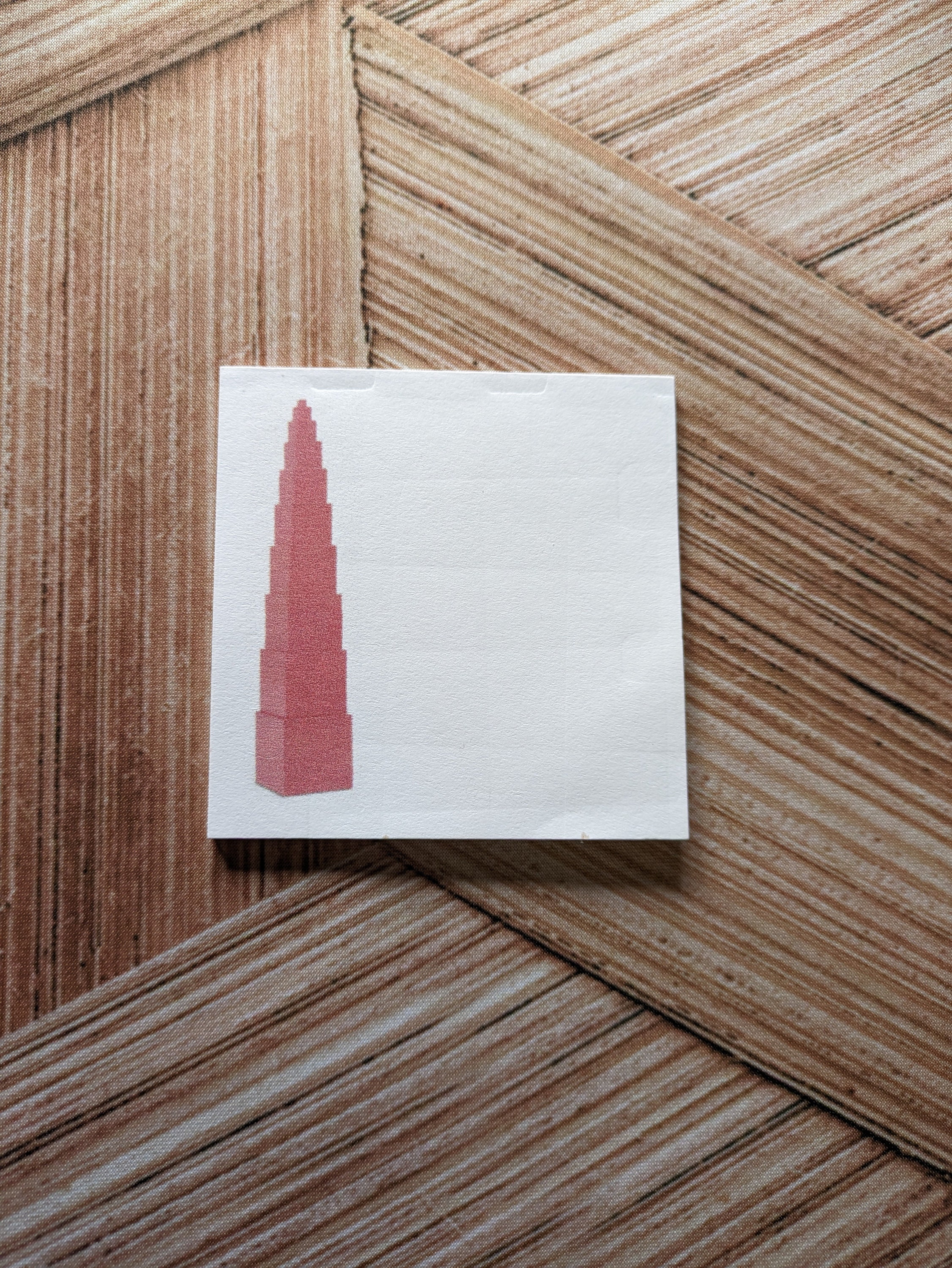 Montessori Pink Tower 3x3 Sticky Notes 25 Sheets - Teacher Appreciation ...