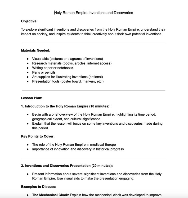 Montessori/homeschool Holy Roman Empire Medieval Civilization Lessons ...