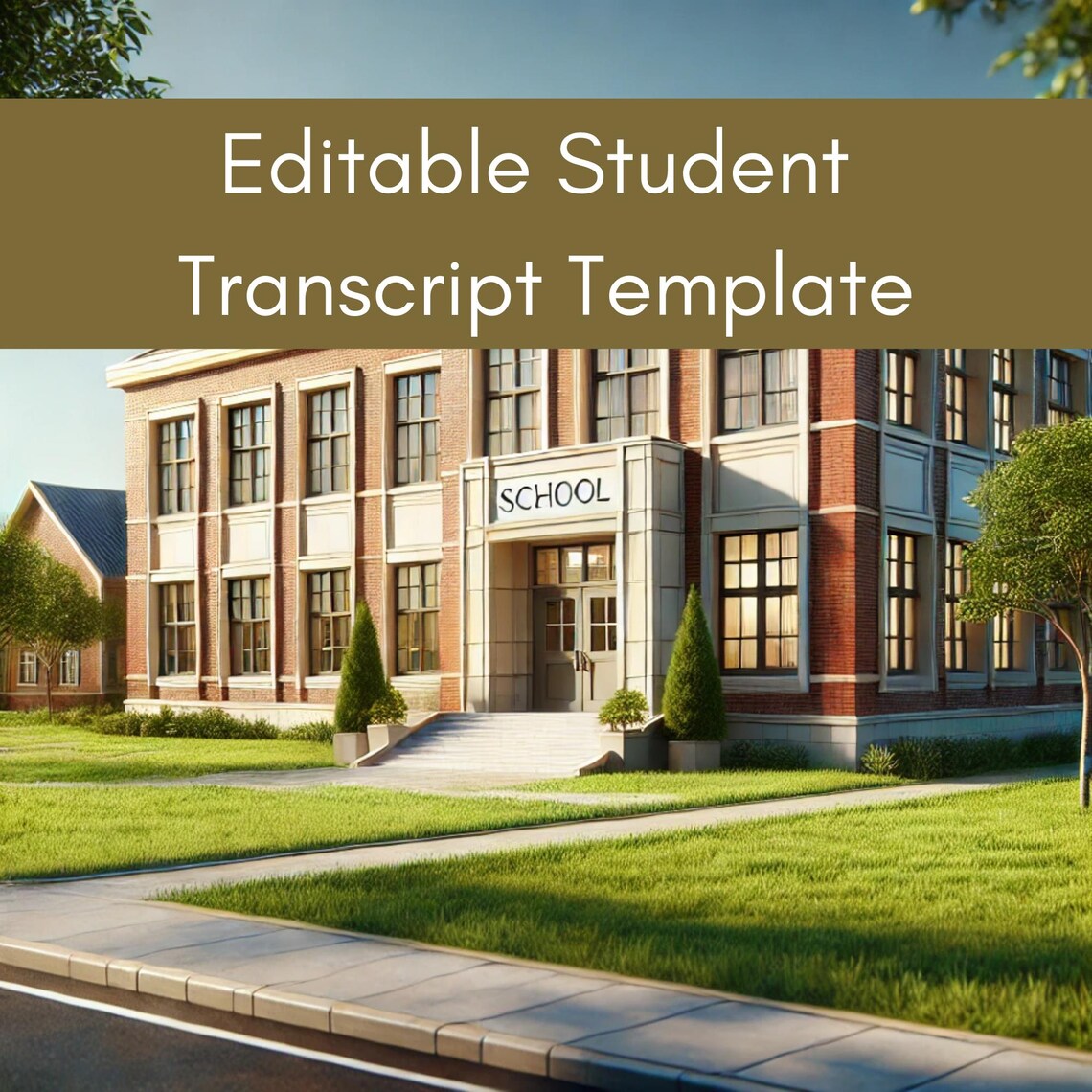 Editable School Transcript Template: Printable Student Record (canva ...