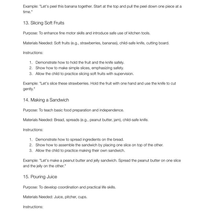 50 Montessori Practical Life Lessons You Can Do at Home, Toddler ...