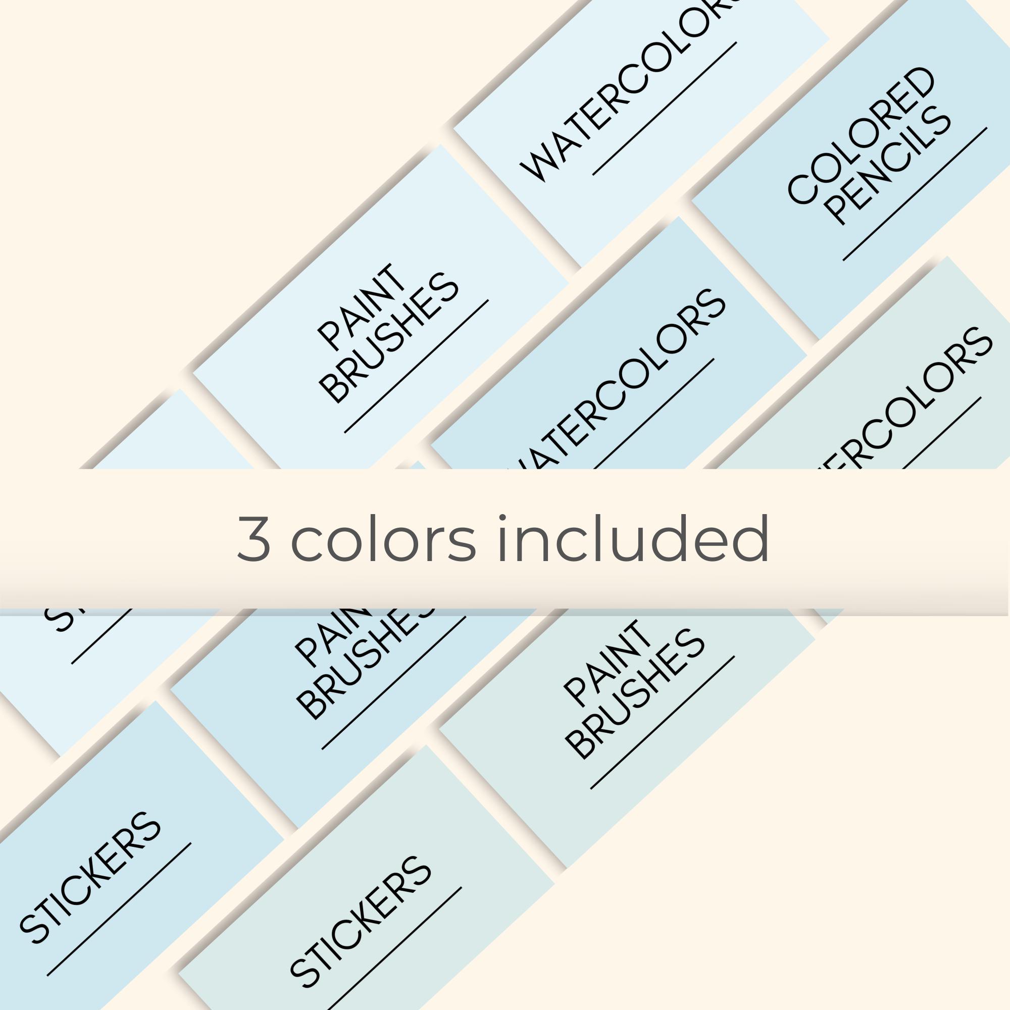 Blue Hues Craft Bin Labels | Editable Canva Template for Art Supply ...
