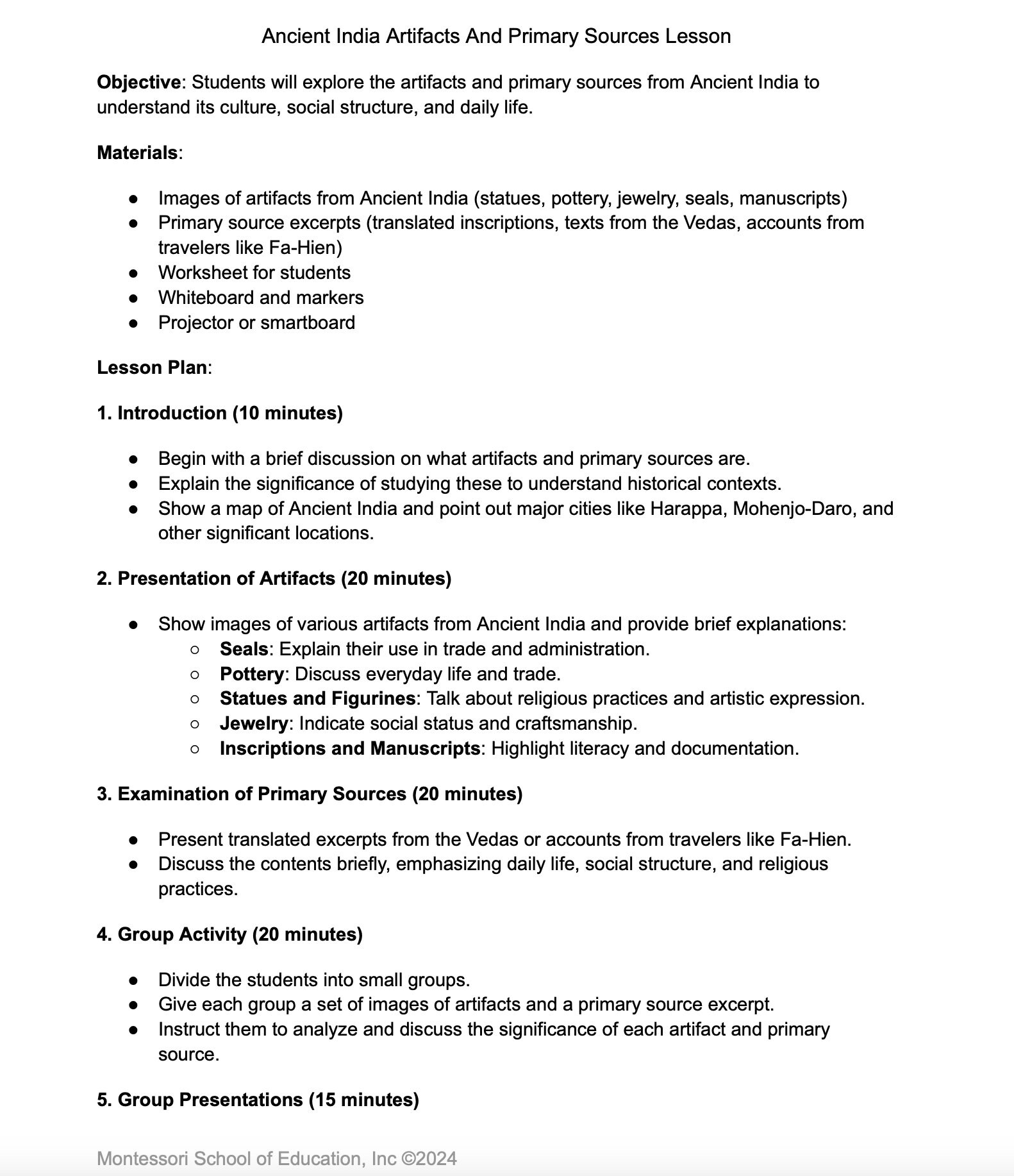 Montessori/homeschool Ancient India Civilization Lessons, Upper ...