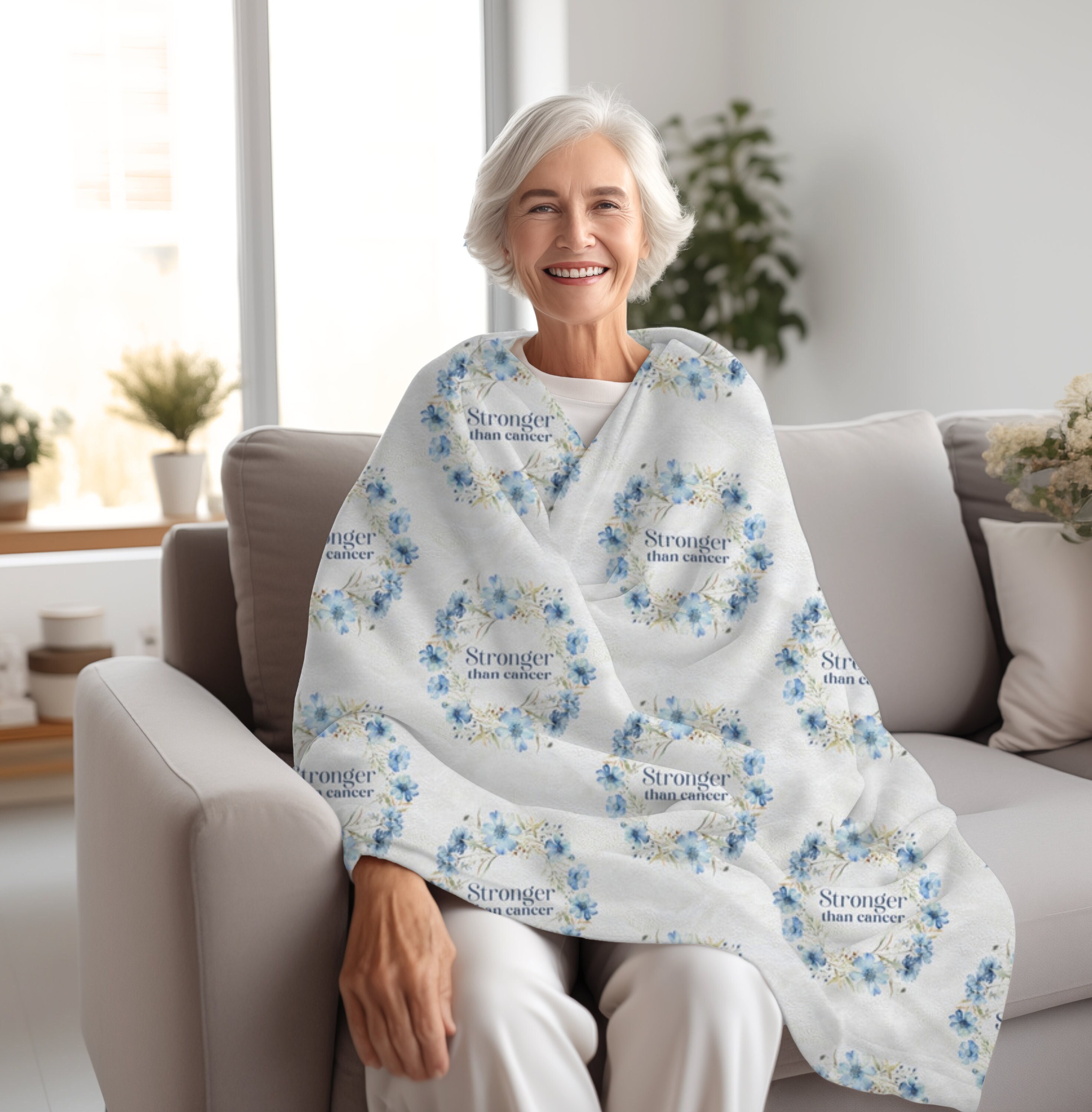 Chemo Blanket Stronger Than Cancer Patient Gift Cancer Blanket Chemo ...