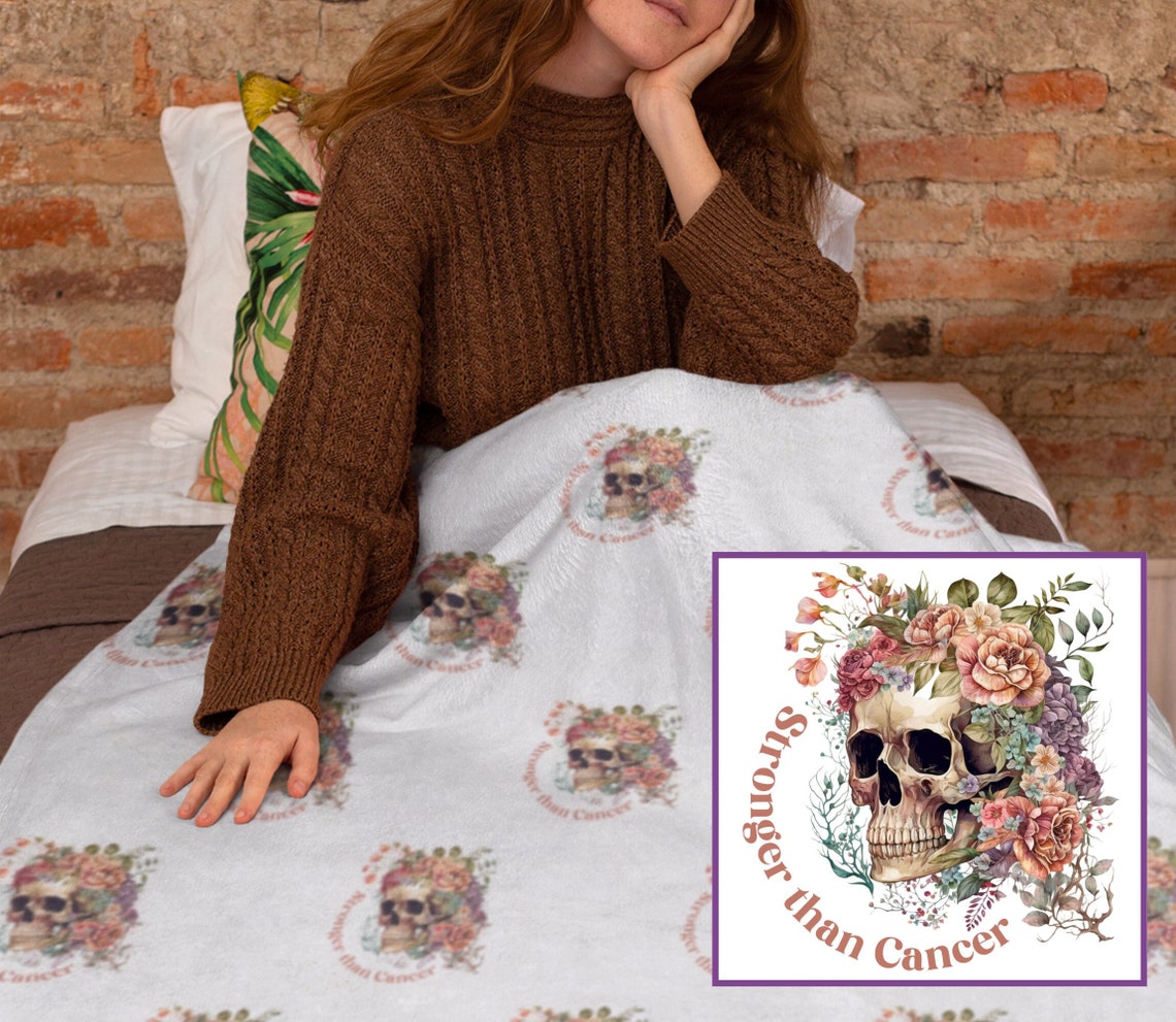 Chemo Blanket Gift Stronger Than Cancer Patient Gift Teen Cancer ...