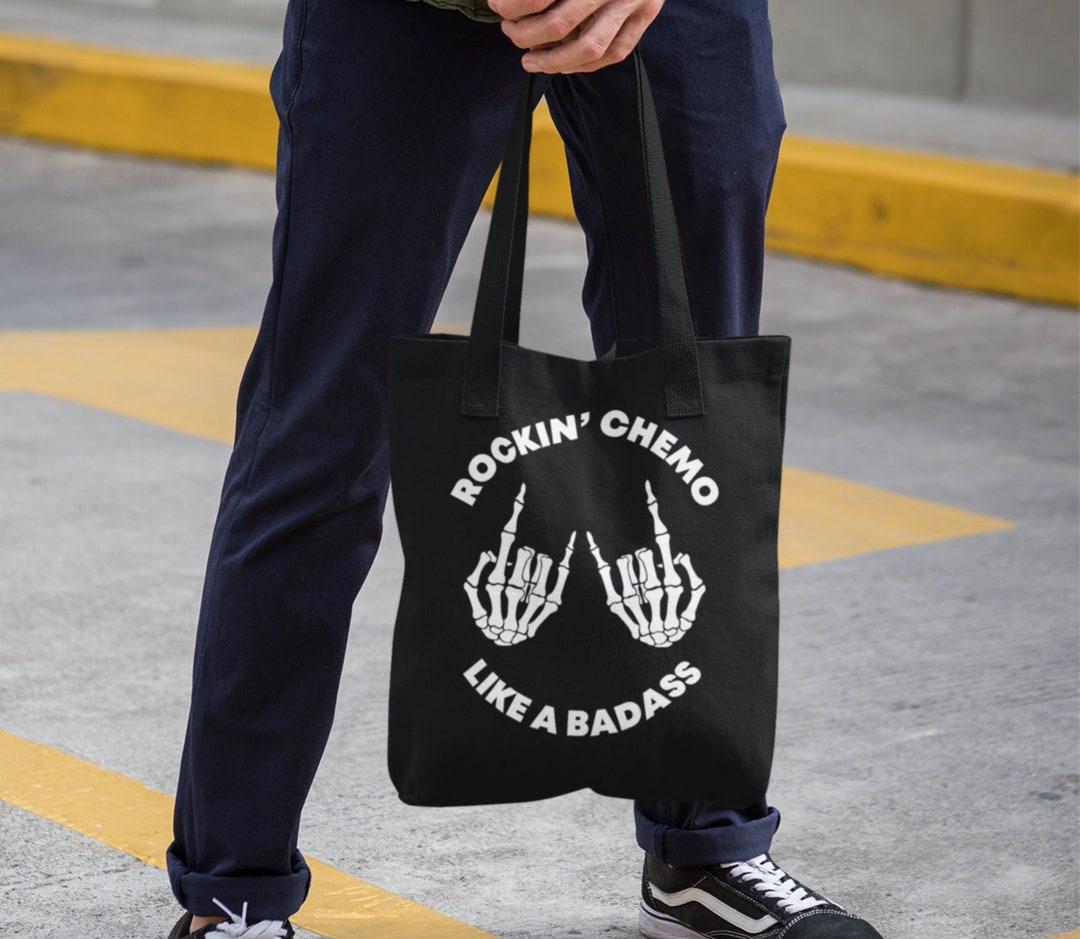 Goth Skeleton Hands Cancer Support Tote Bag: Rockin' Chemo Gift - Etsy