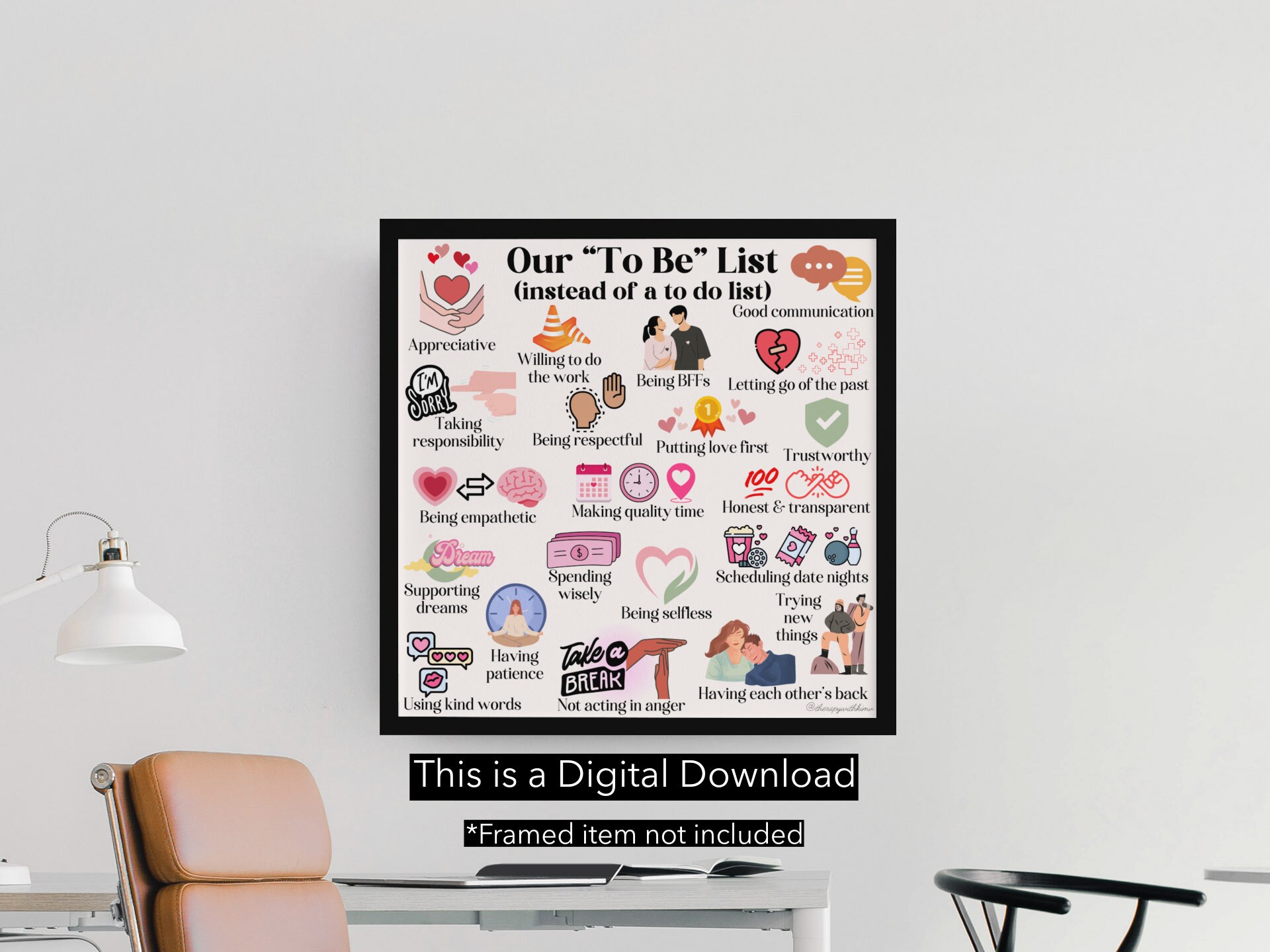 Our to Be List Printable Digital Download Couple Gift Wall Art ...