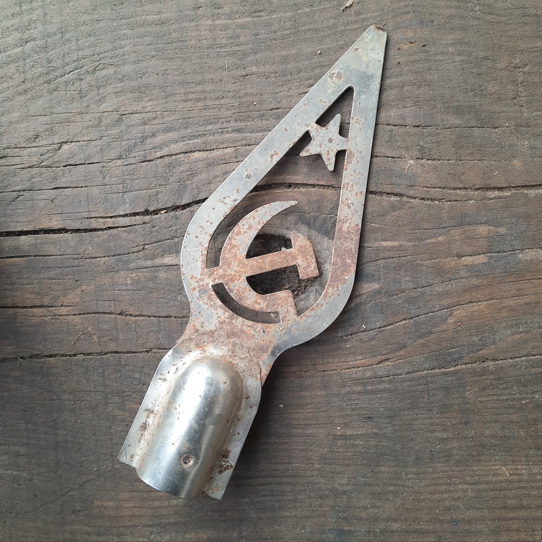 Vintage 1970s Soviet Flagpole Tip, Soviet Russia Communism Symbol ...