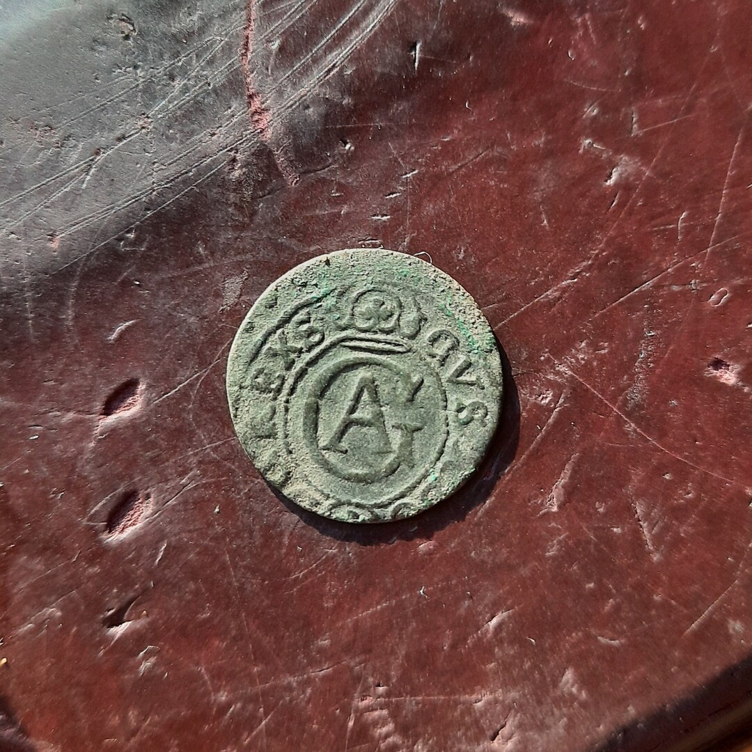 1634 One Solidus Gustav II Adolf City of Riga Silver Coin Billon, 1 ...