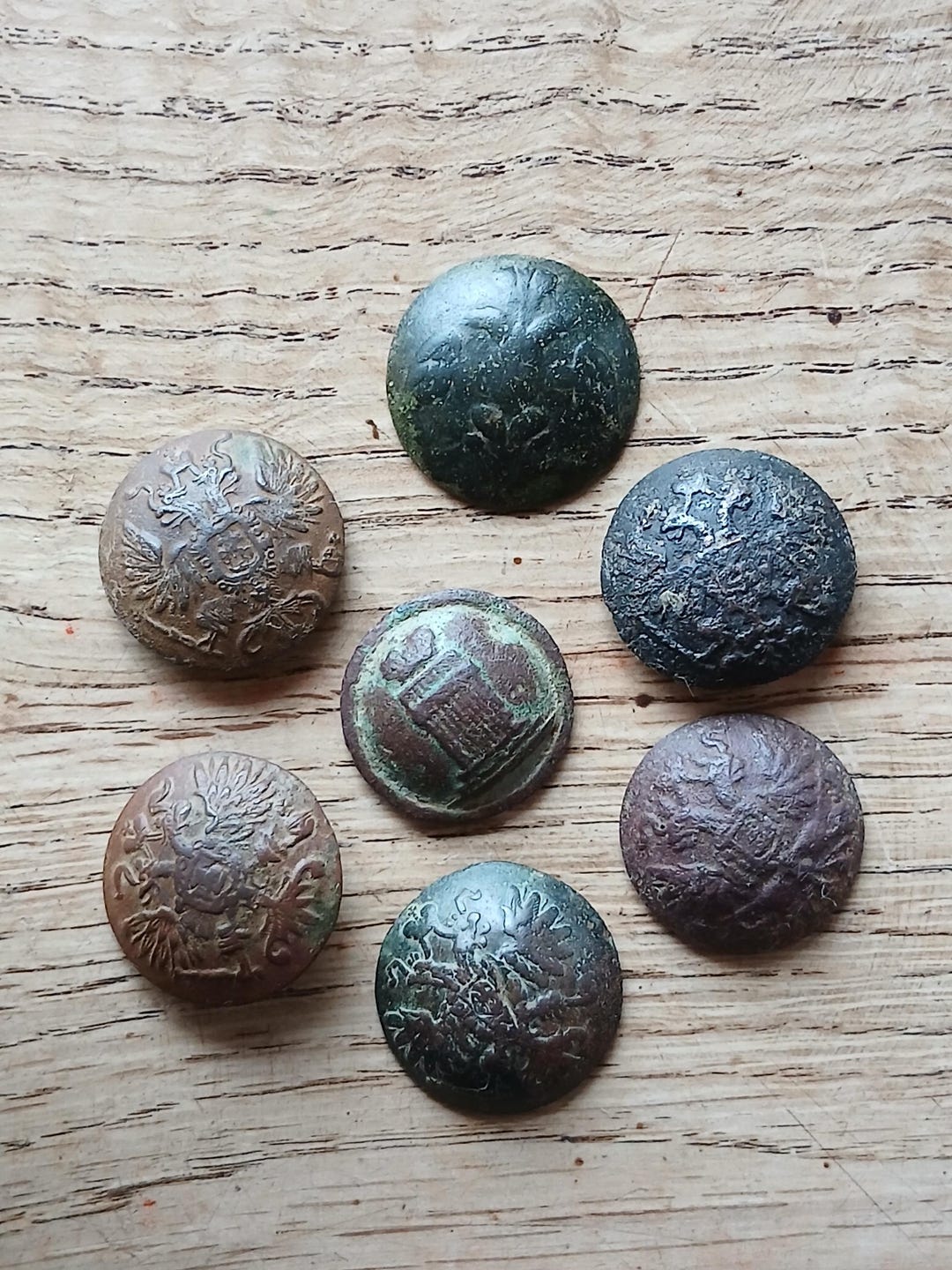 Set of Old Russia Empire Buttons, Antique Military Collectible Buttons ...