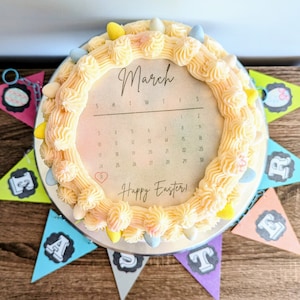 Custom Edible Calendar Cake Topper: Personalized Icing Sheet - Etsy