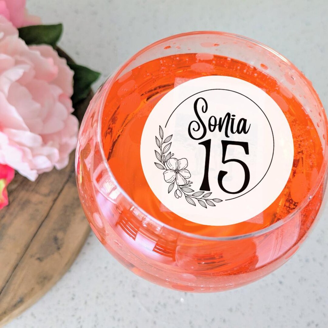 Quinceañera Mocktail Toppers, 15th Birthday, Custom Drink Garnish ...