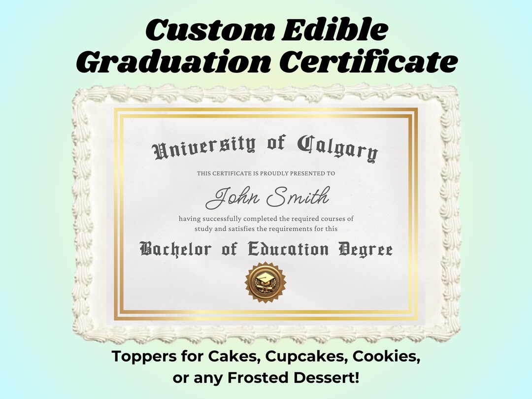 Graduation Edible Cake Topper, 2025 Graduate, University Degree High ...