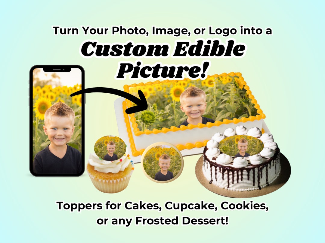 Custom Edible Cake Topper Icing Sheet. Edible Cake Image Topper Cupcake ...