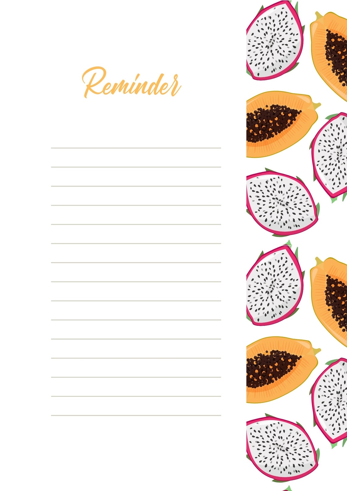 Fruits Printable Notebook, Printable Notebook Bundle, Calender, Planner ...
