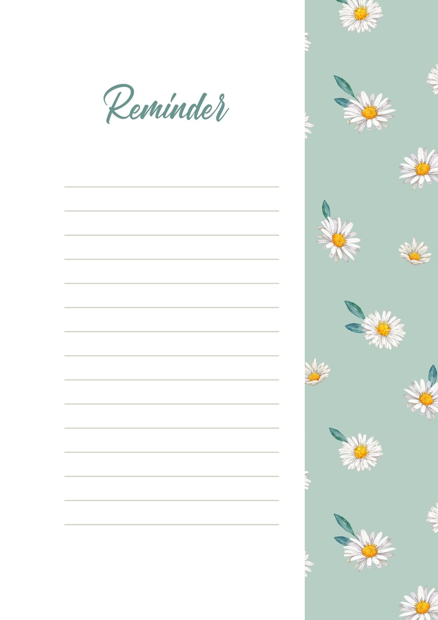 Floral Printable Notebook, Printable Notebook Bundle, Daisy, Calender ...