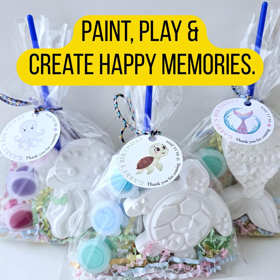 Ocean Theme Plaster Painting Kit for Kids | Personalized Birthday Party ...