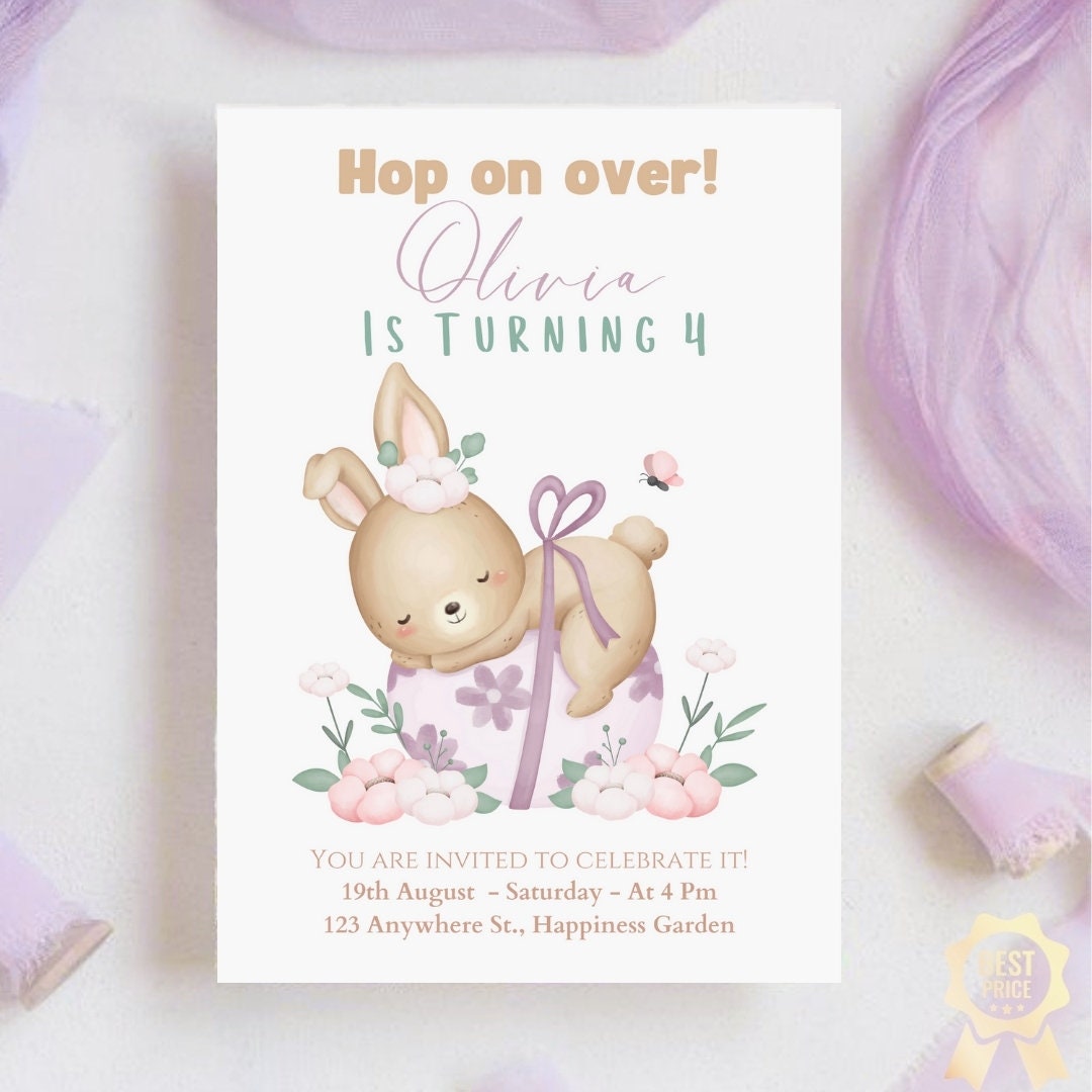 Editable Printable Birthday Invitation Template, Easy Edit Invitation ...