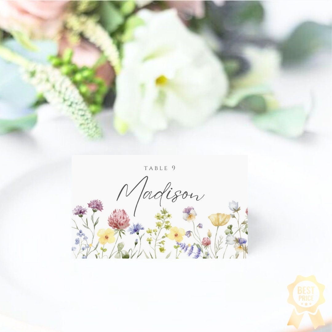 Boho Editable Printable Food and Name Card for Wedding, Engagement ...