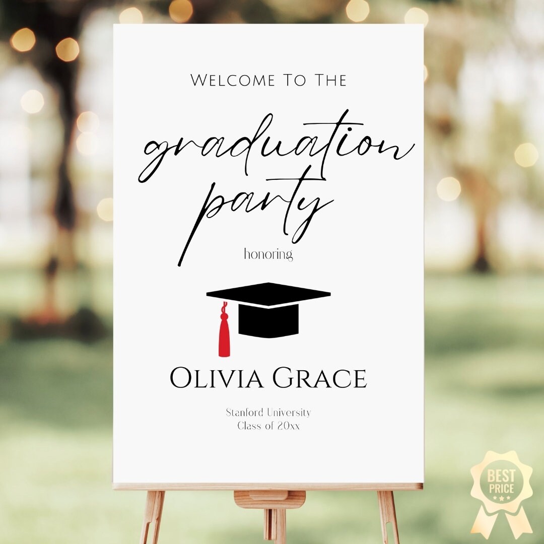 Graduation Party Welcome Sign, Welcome Poster, Grad Party, 36x24 Inches ...