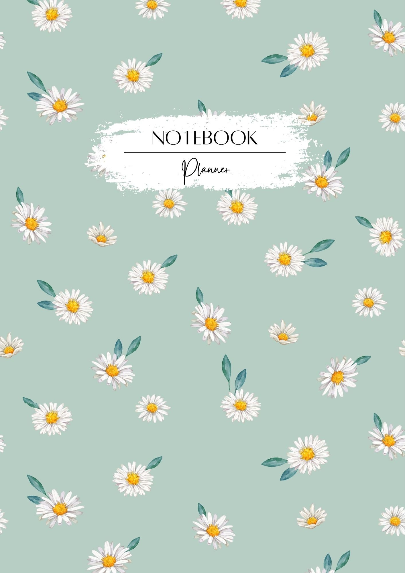 Floral Printable Notebook, Printable Notebook Bundle, Daisy, Calender ...