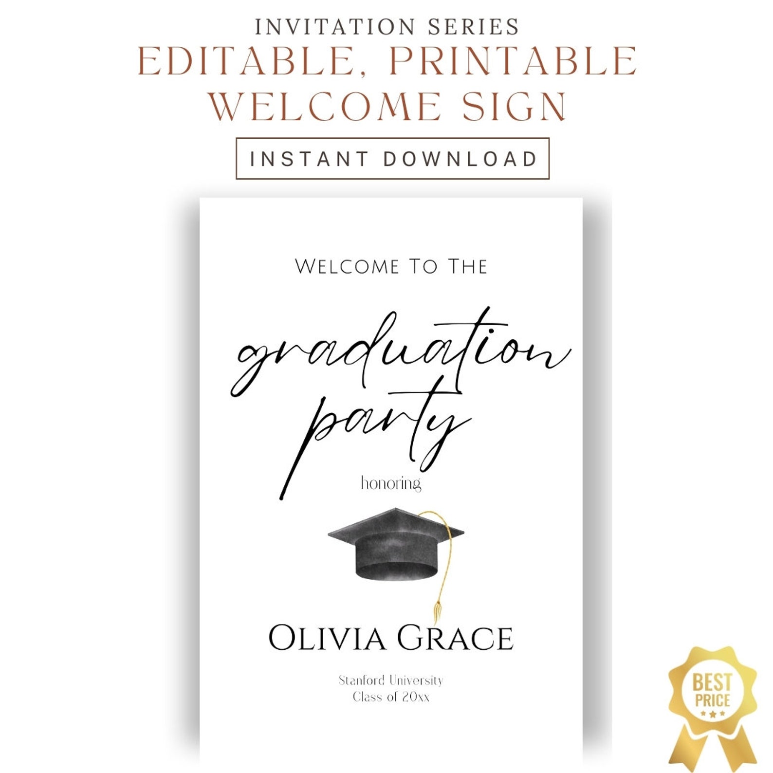 Graduation Party Welcome Poster, Grad Party Celebration, 36x24 Inches ...