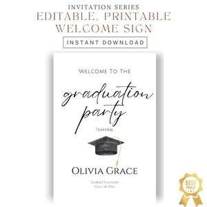 Graduation Party Welcome Poster, Grad Party Celebration, 36x24 Inches ...