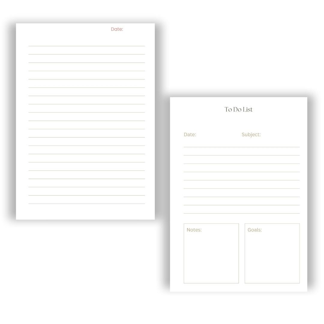 Floral Printable Notebook, Printable Notebook Bundle, Daisy, Calender ...