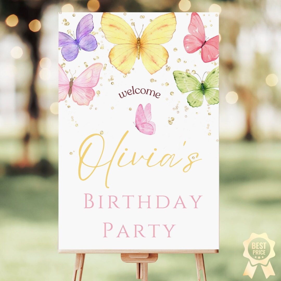 Kids Birthday Welcome Sign Poster Board Template Editable Printable ...