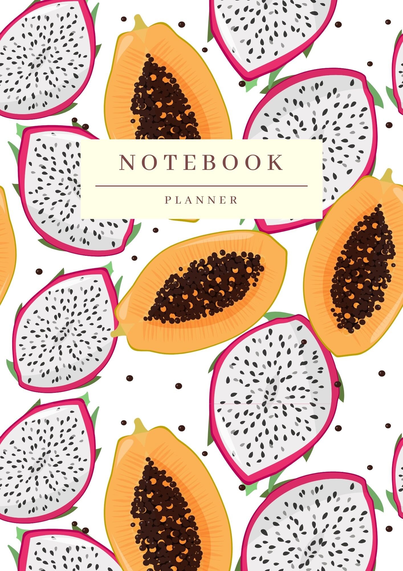 Fruits Printable Notebook, Printable Notebook Bundle, Calender, Planner ...