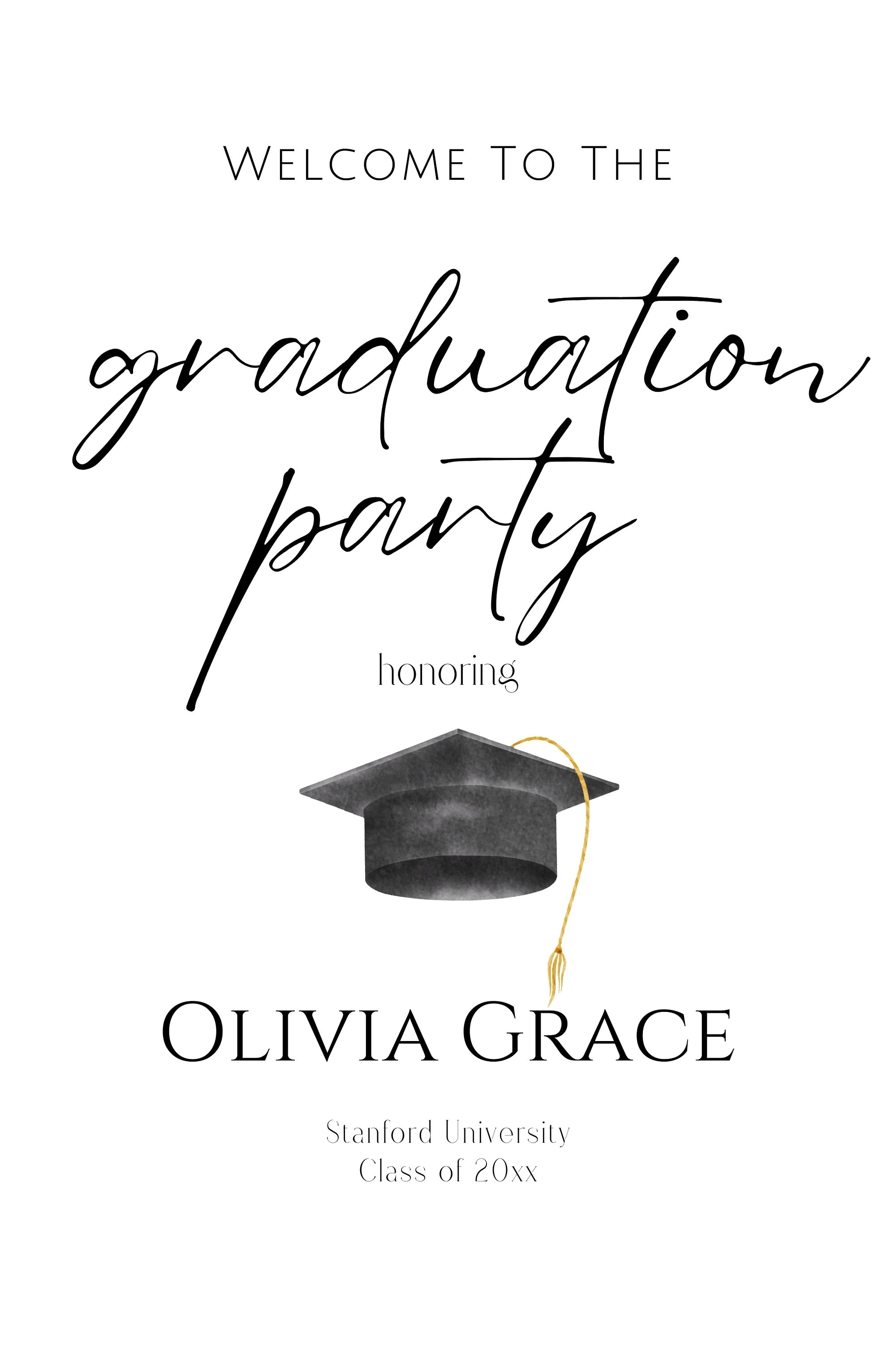 Graduation Party Welcome Poster, Grad Party Celebration, 36x24 Inches ...