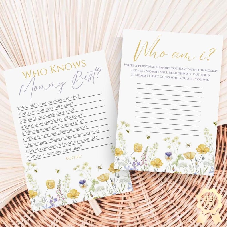 Large Mommy to Bee Baby Shower Bundle, Invitation and 22 Fun Games to ...