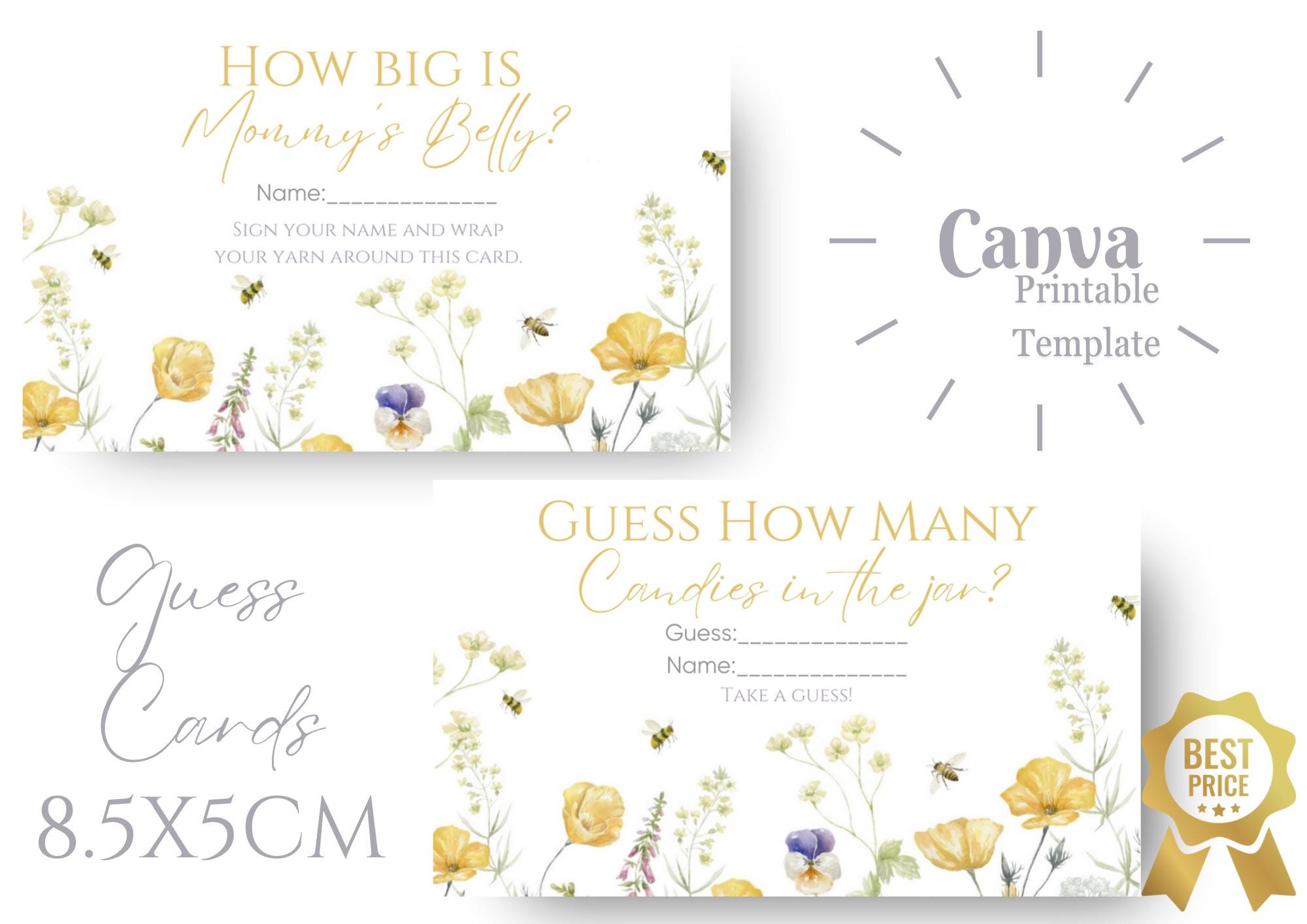 Large Mommy to Bee Baby Shower Bundle, Invitation and 22 Fun Games to ...