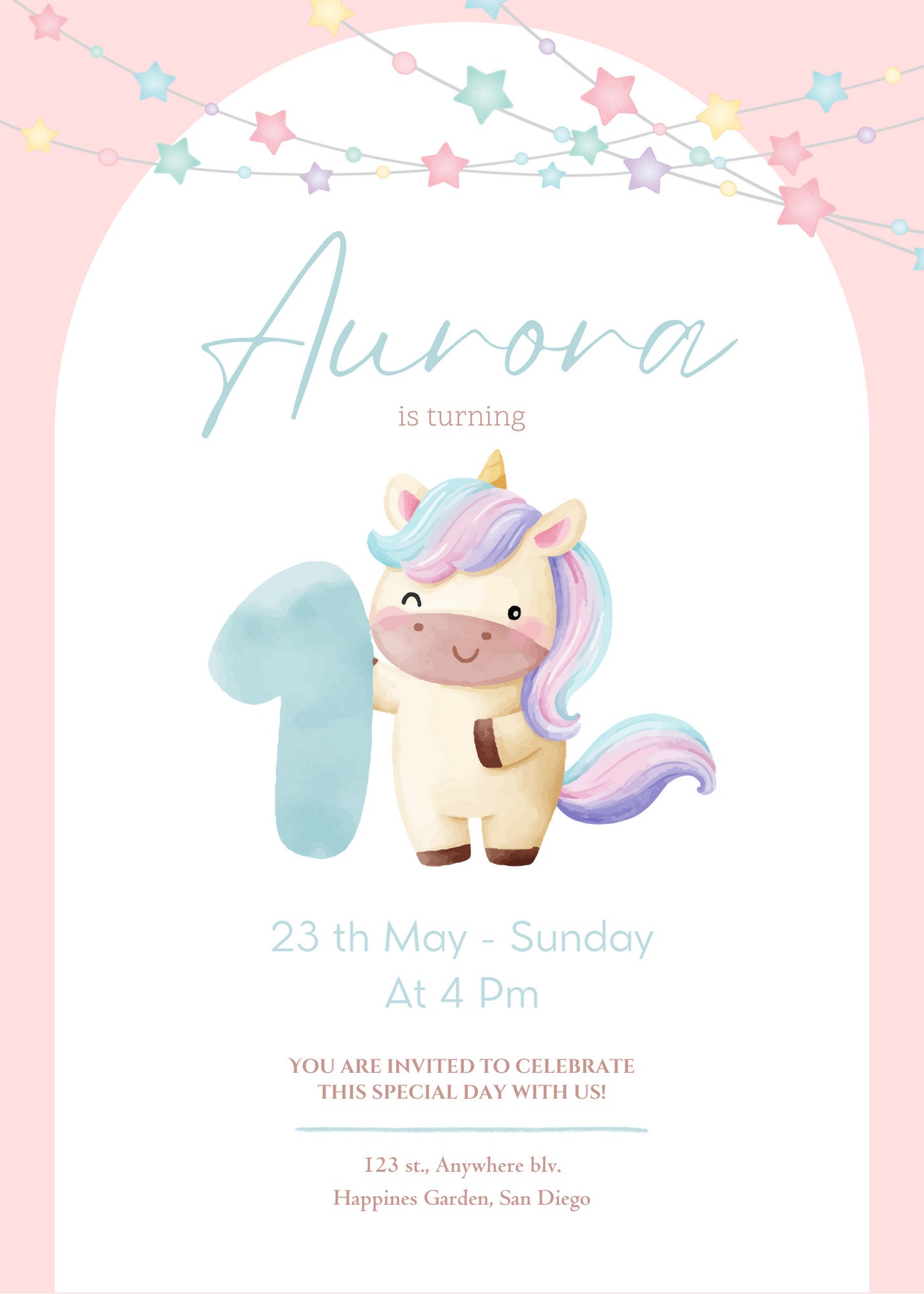 Editable Printable Birthday Invitation Template, Easy Edit Invitation ...