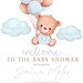 Editable Teddy Bear Baby Shower Welcome Sign, Blue Balloon, 24x36 ...
