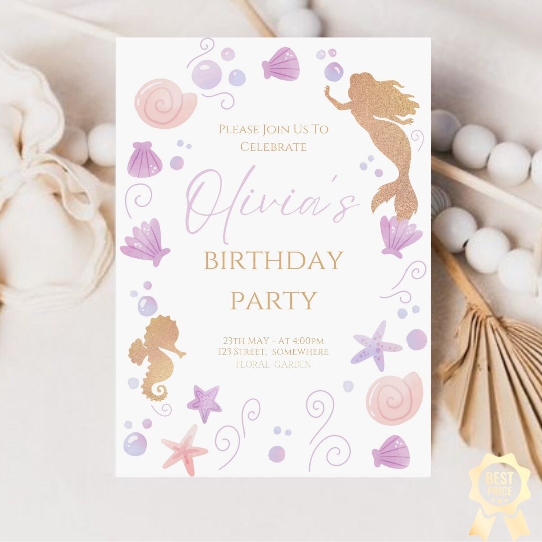 Birthday Celebration Party Invitation Template, Editable Printable Girl ...