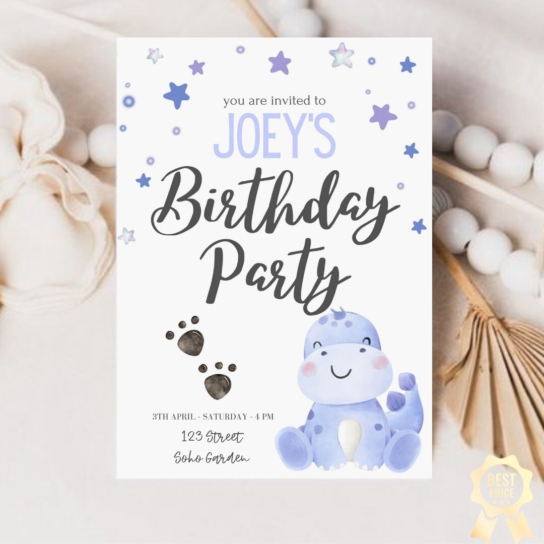 Birthday Celebration Party Invitation Template, Editable Printable ...