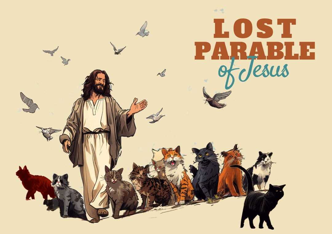 Jesus Herding Cats Art Print: Whimsical Christian Humor (digital ...