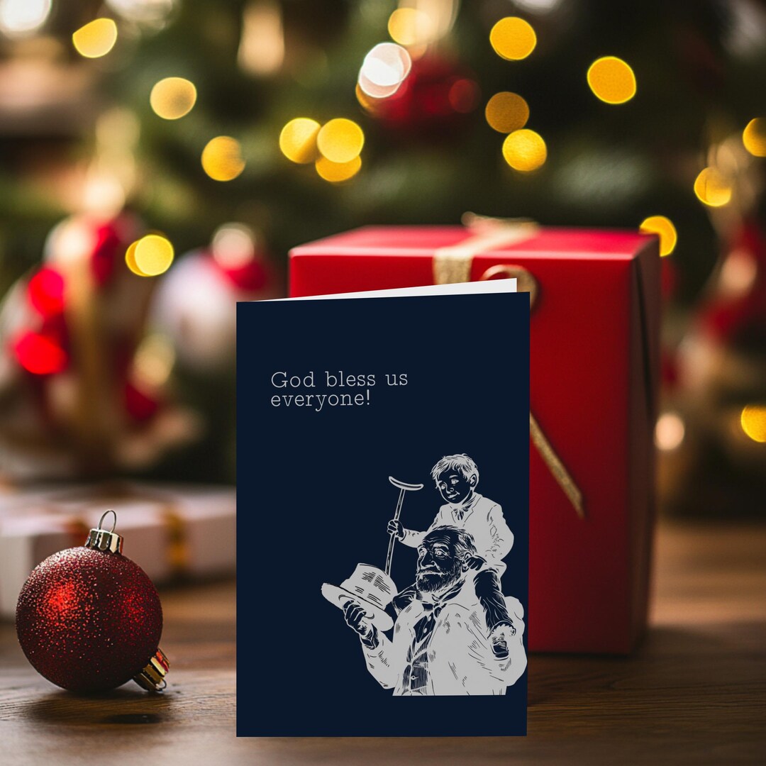 Scrooge and Tiny Tim Christmas Cards: Illustrated Holiday Card Set - Etsy