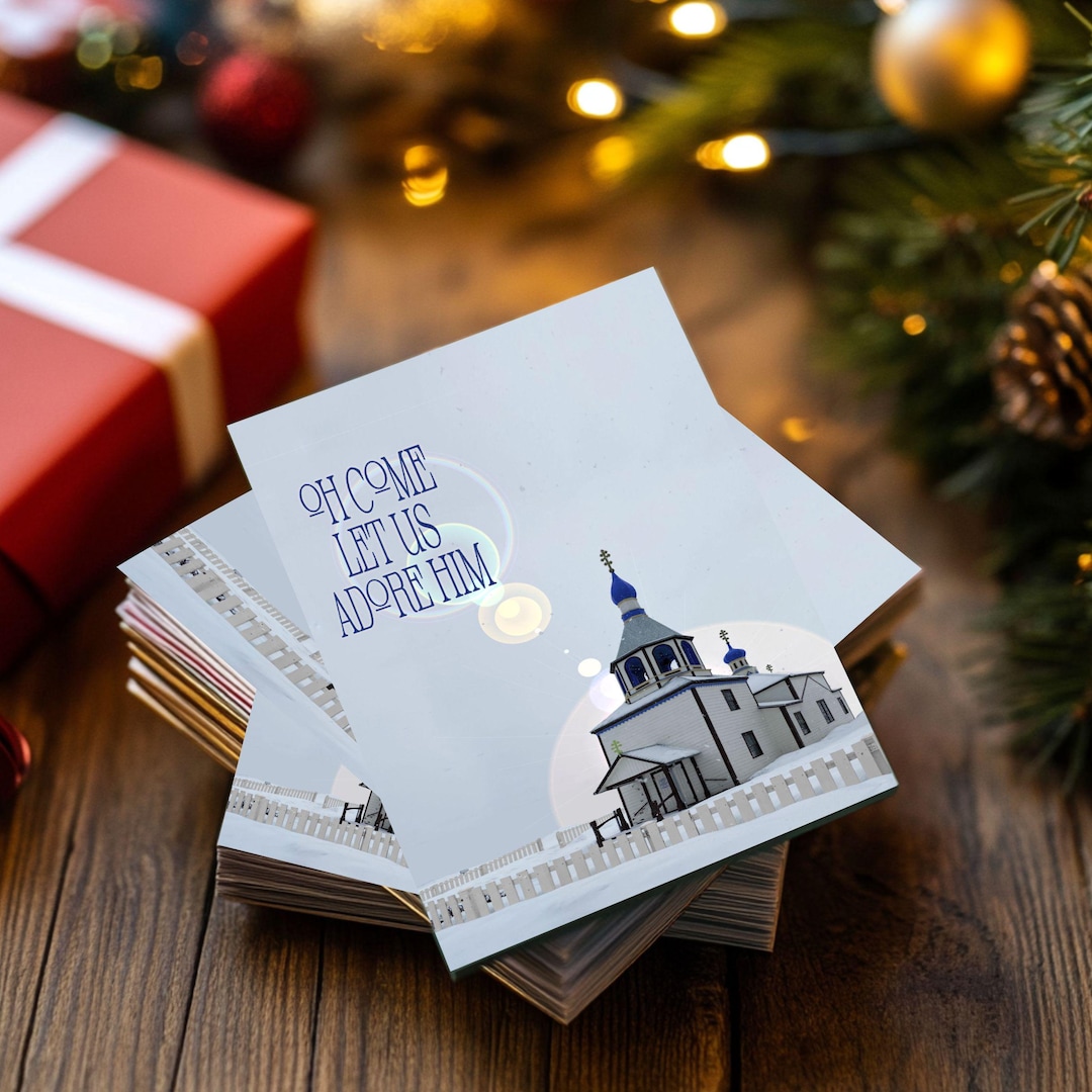 O Come Let Us Adore Him Christmas Card Set, Worship Jesus Who Came - Etsy