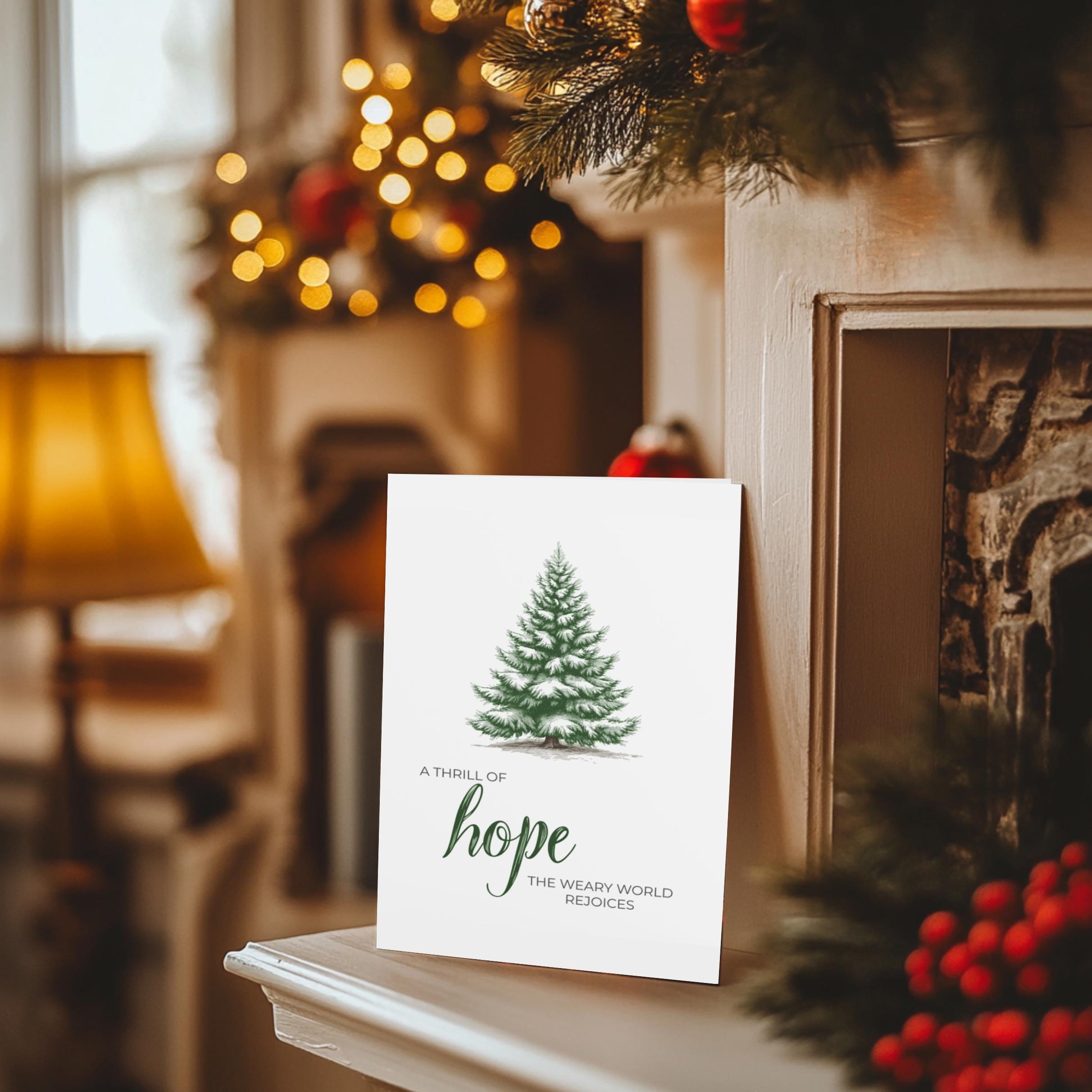 O Holy Night Christmas Cards: Christian Tree Art, Hopeful Holiday - Etsy