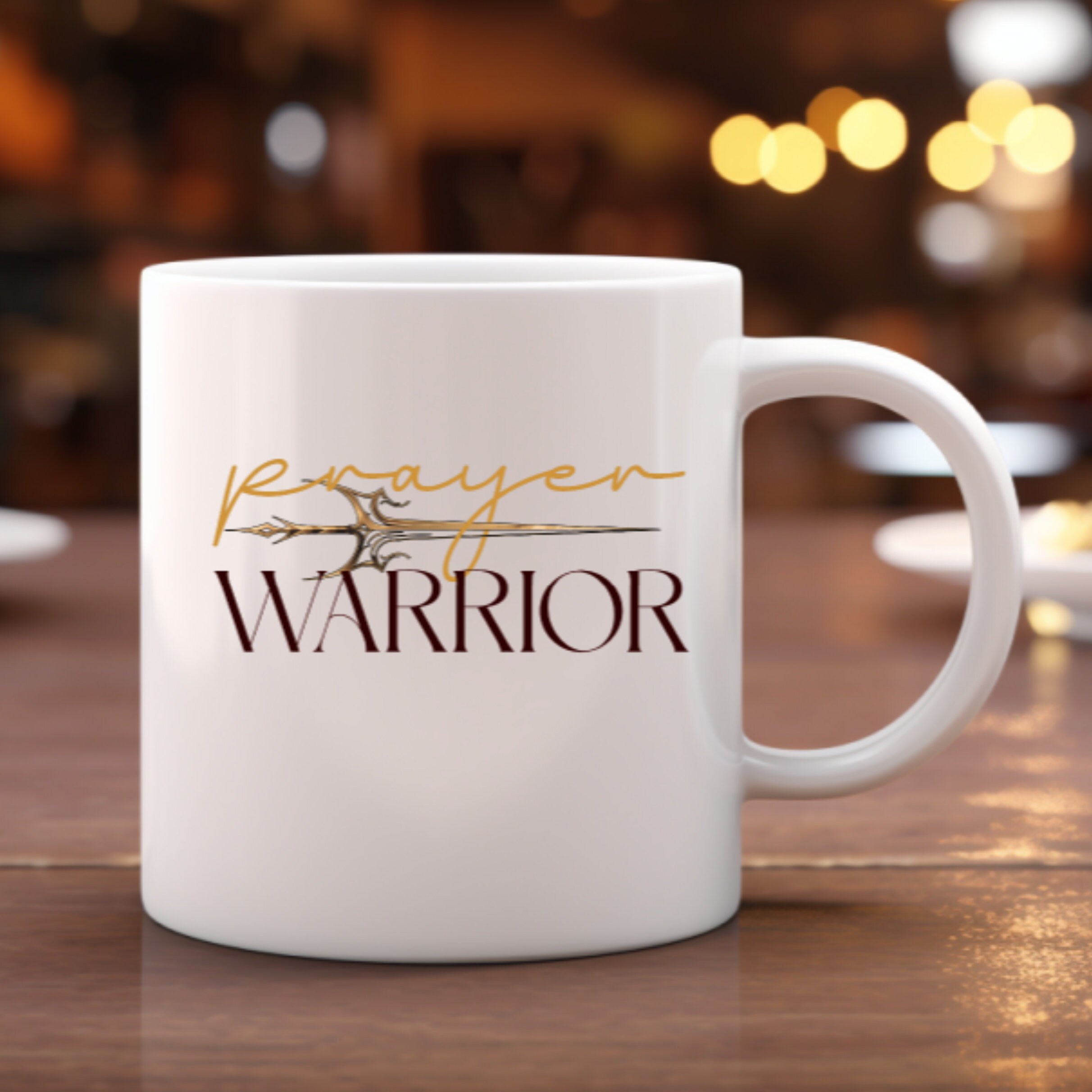 Prayer Warrior Sword 11 Oz Mug - White Coffee Drinkware - Intercessor ...
