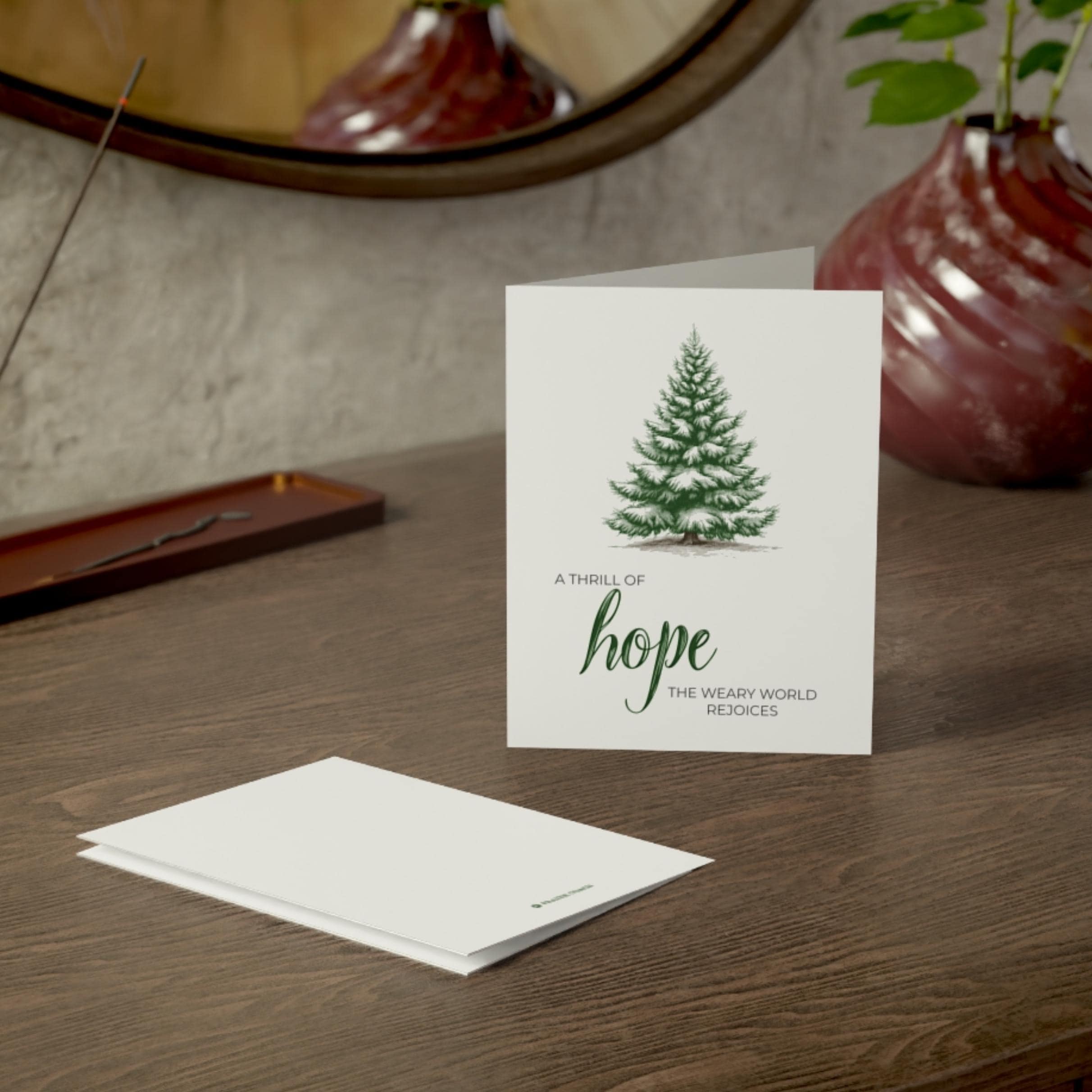 O Holy Night Christmas Cards: Christian Tree Art, Hopeful Holiday - Etsy