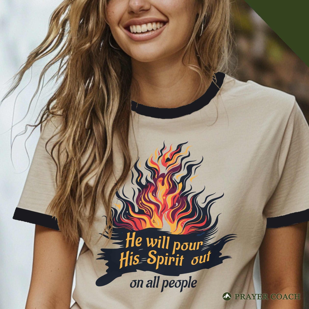 Revival Sparks Universal Outpouring Ringer Tshirt, Acts 2:17 Bible ...